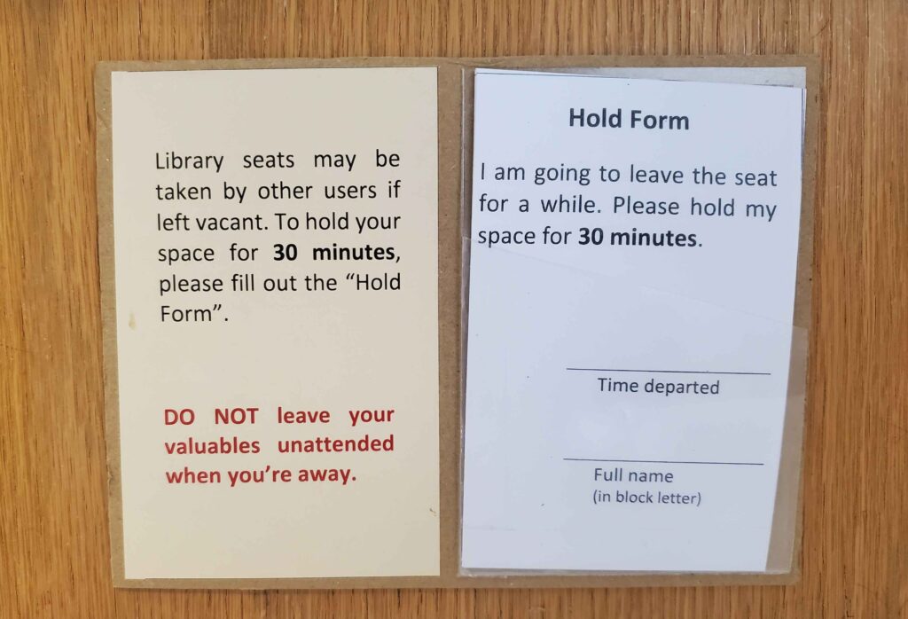 Study Carrels in Library: Balancing Your Convenience and Fair Use of ...