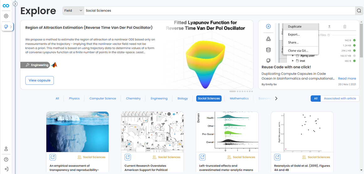 Code Ocean for Shareable, Reproducible and Traceable Research Code